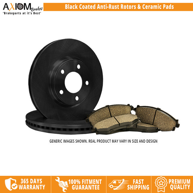2 Disc Brake Rotors Black Anti-Rust 4 Ceramic Pads Front Kit 31263B ...