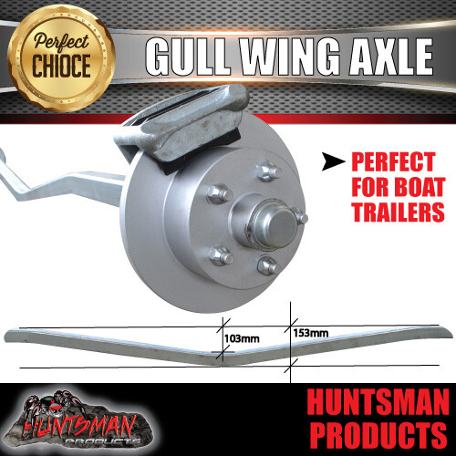 1400Kg Galvanised Hydraulic Disc Gullwing Boat Trailer Axle 103mm Drop ...