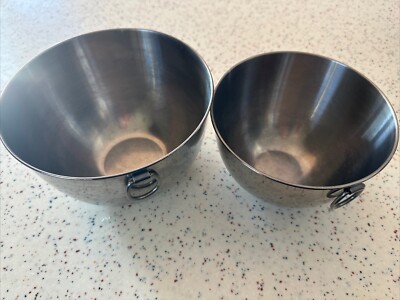 REVERE WARE Stainless Steel Mixing Bowls Hanging D Rings 86-E Made USA ...