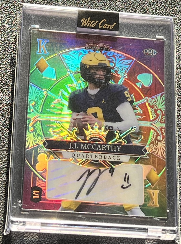 2023 Wild Card 5 card draw J.J. McCarthy 1/1 Autograph King of Diamonds ...