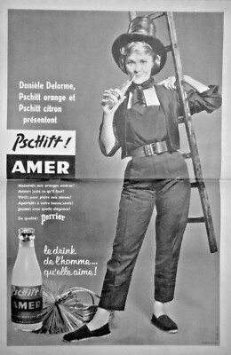 PUBLICITÉ PRESSE 1957 PSCHITT AMER ORANGE CITRON DE QUALITÉ PERRIER - D ...