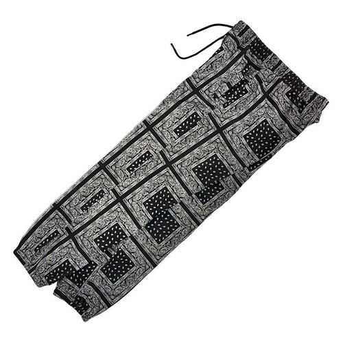 Wesc Paisley Bandana Pattern Fleece-Lined Wide Sweatpants Unisex XL/XXL ...