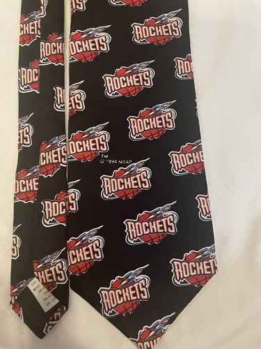 Vtg 1994 Houston Rockets Neck Tie NBA AOP Tie Made USA RM Sport Necktie ...