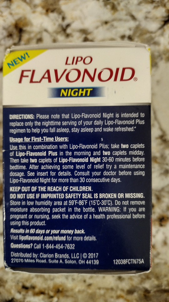 Lipo Flavonoid Night Ear Ringing Tinnitus Relief w/Melatonin 75 Caps ...