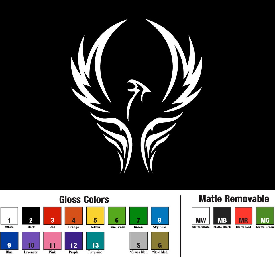 4.5 Inch Phoenix Decal Sticker Decor Dragon Griffin Bird Wings Flight ...