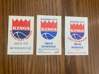 Three Kansas City Kings NBA Schedule Lot incl Inaugural Season 1972 ...