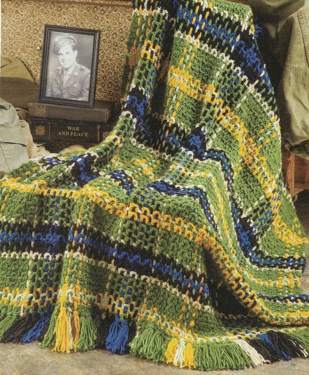 U.S. ARMY TARTAN THROW AFGHAN HOME DECOR CROCHET PATTERN INSTRUCTIONS ...