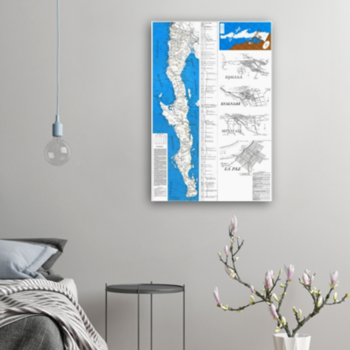 Baja California Mexico Travel Map Poster Historic Vintage 1970s ...