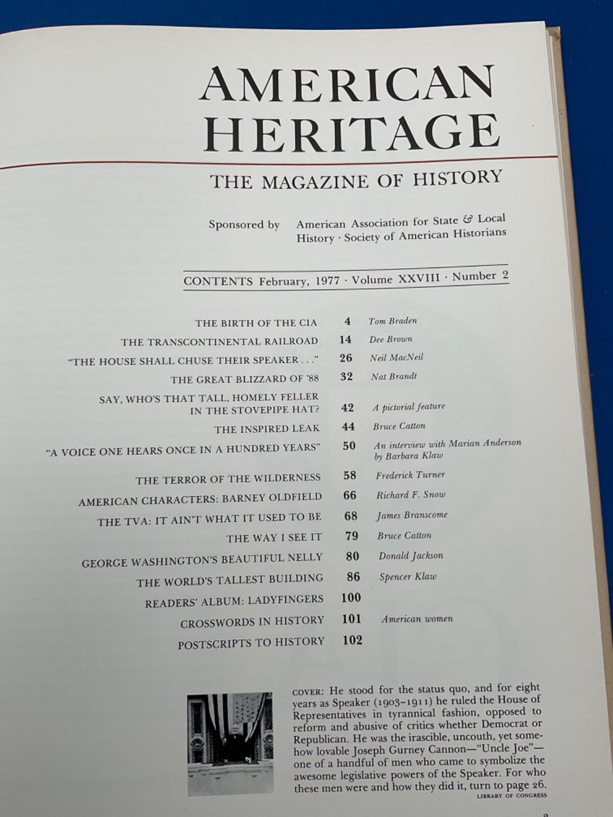 1977 American Heritage VOLUME XXVIII NUMBER 2 THE MAGAZINE HISTORY ...