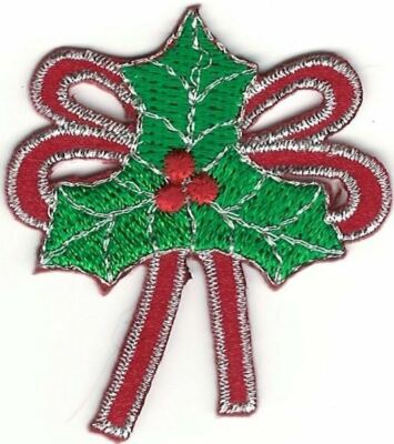 2" Embroidery Christmas Holly Holiday Patch | eBay