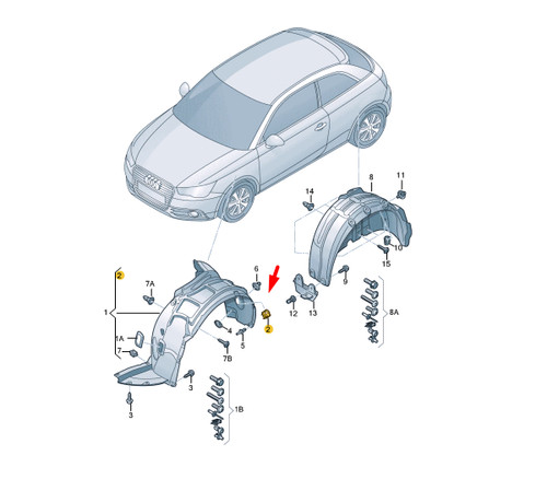 NEW AUDI Q7 4L SECURING ATTACHMENT ELEMENT 8E0821989A OEM NO DUTY TO 🇺🇸 ...