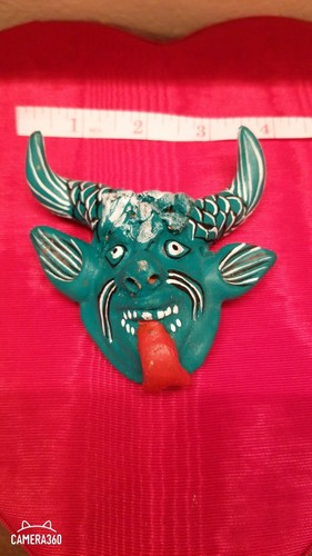 Mexican Folk Art Handmade and painted Ocumicho Michoacan Clay *Diablito ...