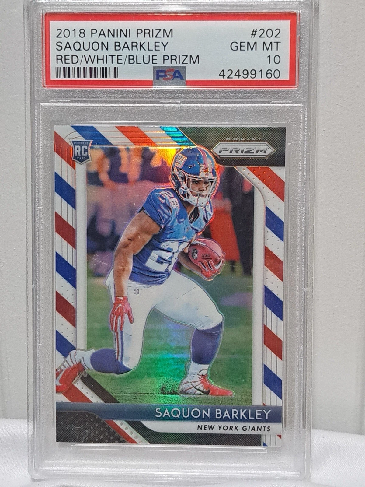 Saquon Barkley 2018 Prizm #202 Red White Blue Price Guide - Sports Card ...