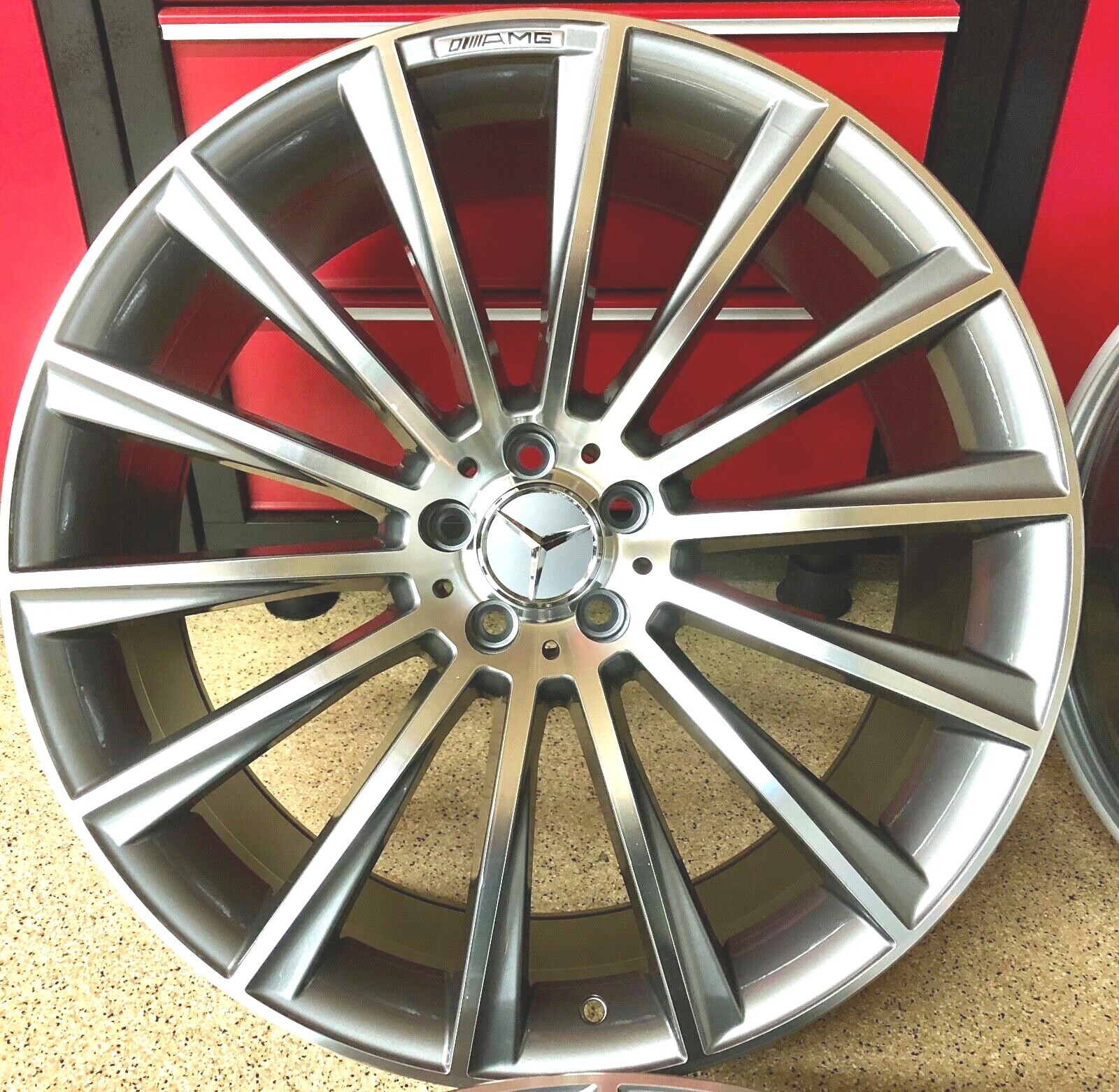 MERCEDES 20 INCH GUNMETAL RIMS WHEELS SET4 NEW 20/8.5 20/9.5 SL550 ...