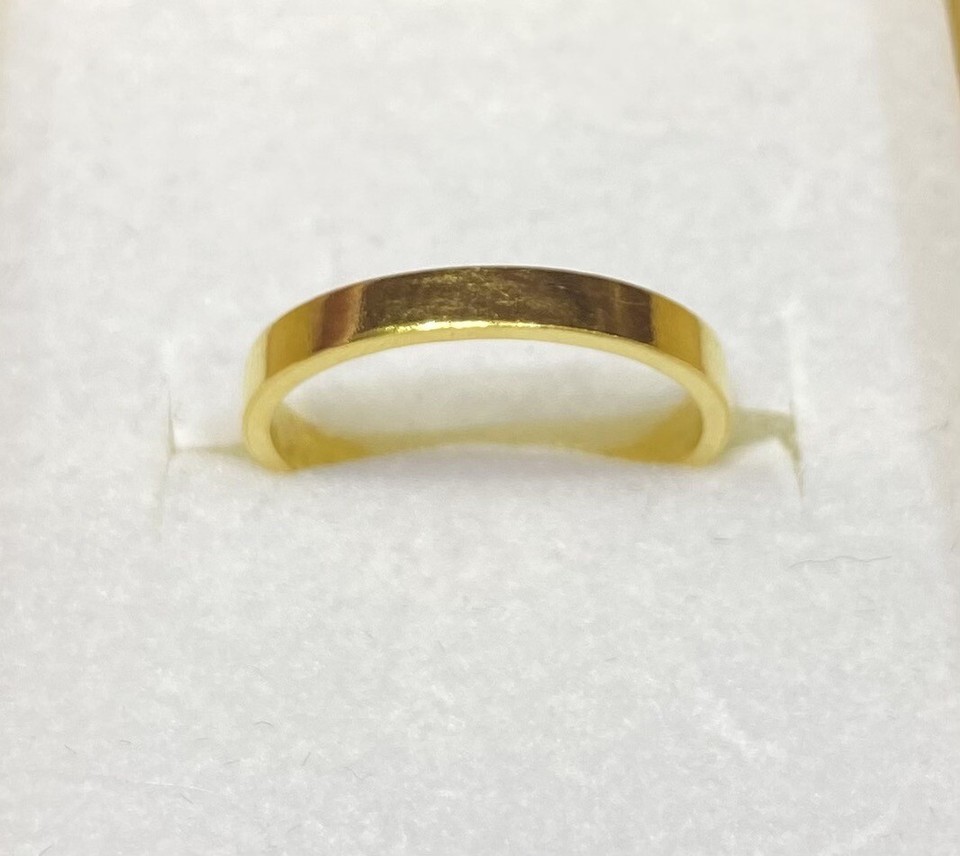 24K Solid Yellow Gold Wedding Bane Ring ( 3.15Grams) 6.Size | eBay