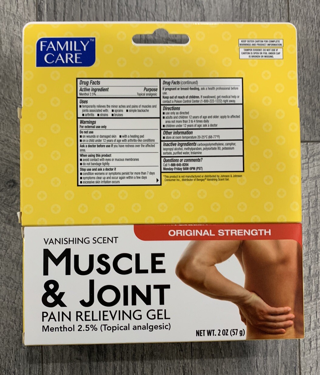2 Pack - Family Care MUSCLE and JOINT Pain Relieving Gel Vanishing ...