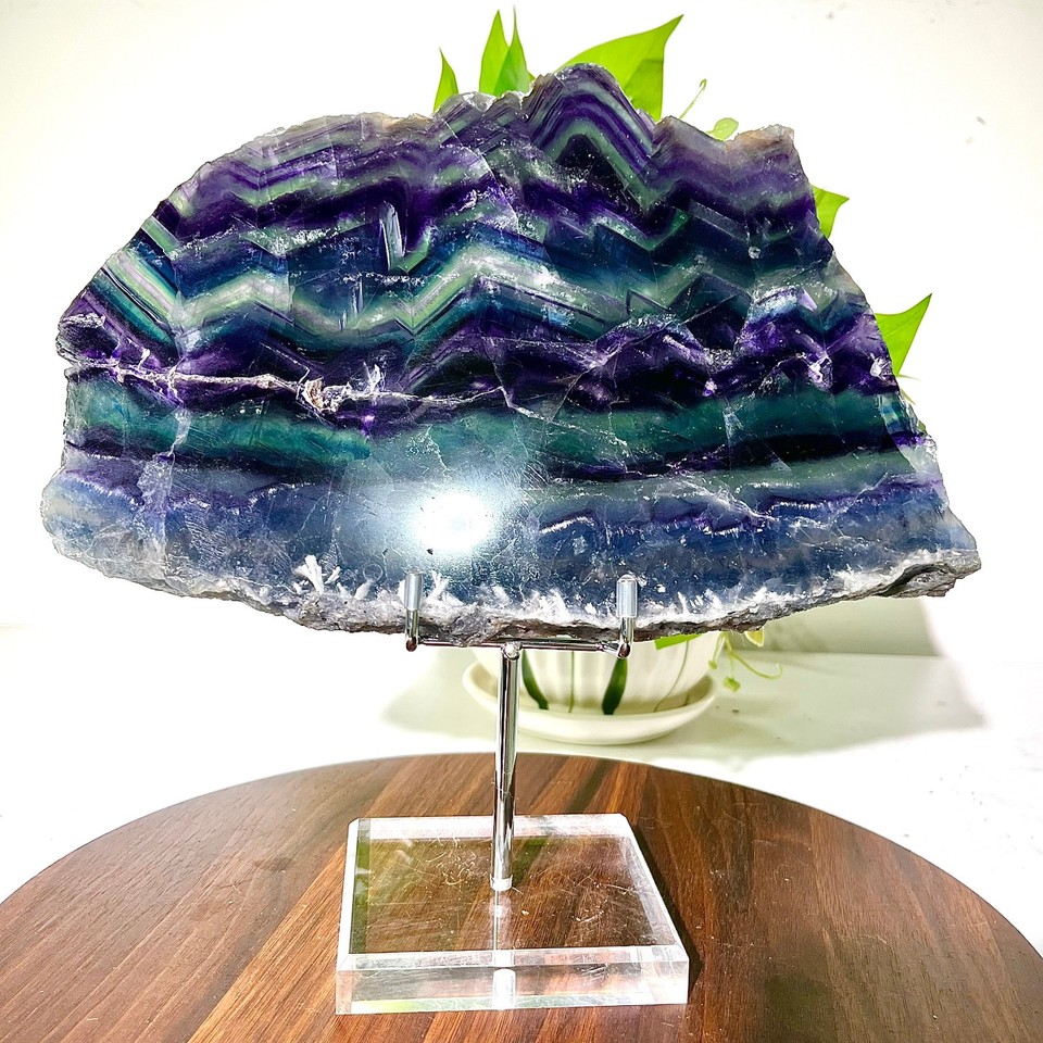 5.53LB Natural beautiful Rainbow Fluorite Crystal flake original stone ...