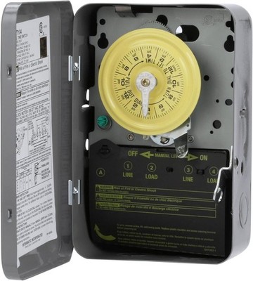 Intermatic T104 24 Hour Mechanical Timer - 208V–277V Indoor Metal ...