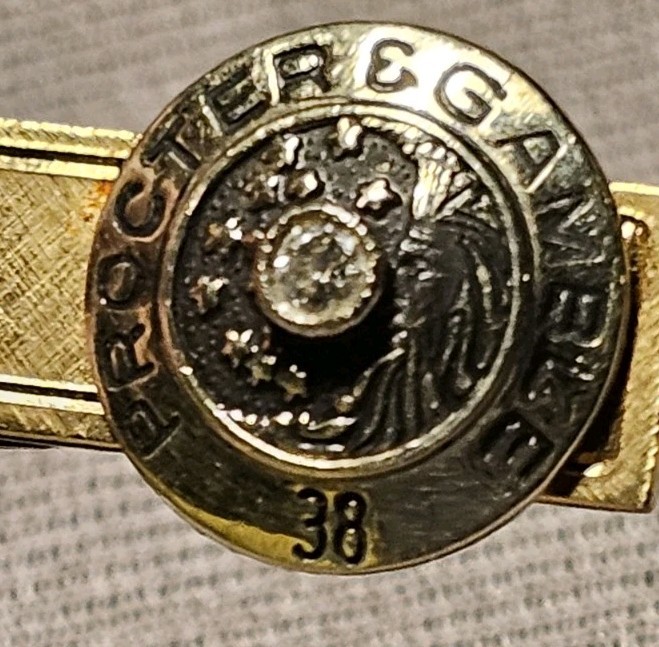 PROCTOR AND GAMBLE 38 Years Service 10k Gold Circle Gold Filled Tie ...
