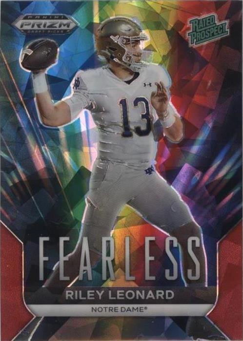 2024 Panini Prizm Draft Picks - Fearless Riley Leonard #F-RL Red Ice ...