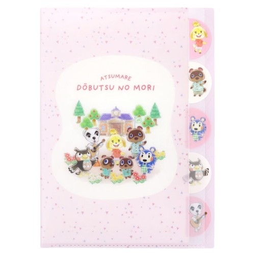Animal Crossing Die Cut 5 Index A4 Clear File Folder Pink Nintendo ...
