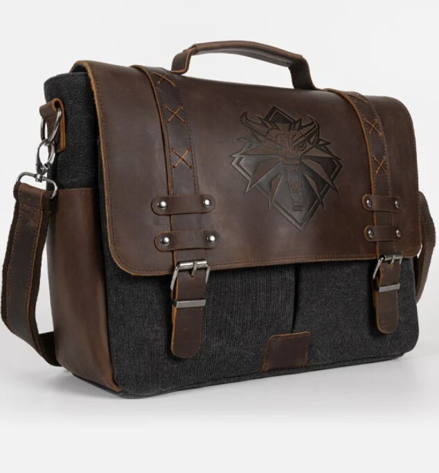 The Witcher Wild Hunt White Wolf Messenger Bag Cowhide Leather Figure ...