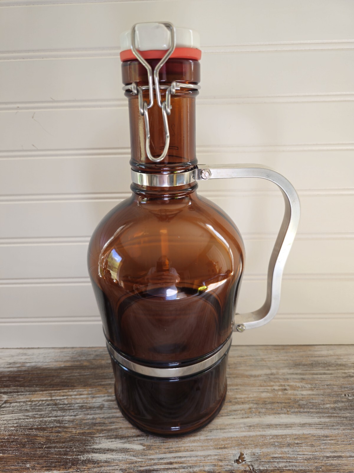 2 Liter/64 Oz Beer Growler Muster Geschutzt Porcelain Cap 15592 Metal ...