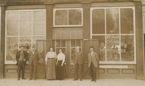 1912 RPPC J T GOSS GROCERY PROVISION STORE M E GOSS MILLINERY CROWN ...