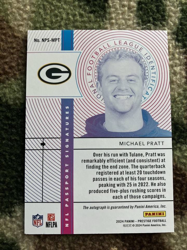 2024 Prestige Michael Pratt NFL Passport Rookie RC Auto #NPS-MPT | eBay