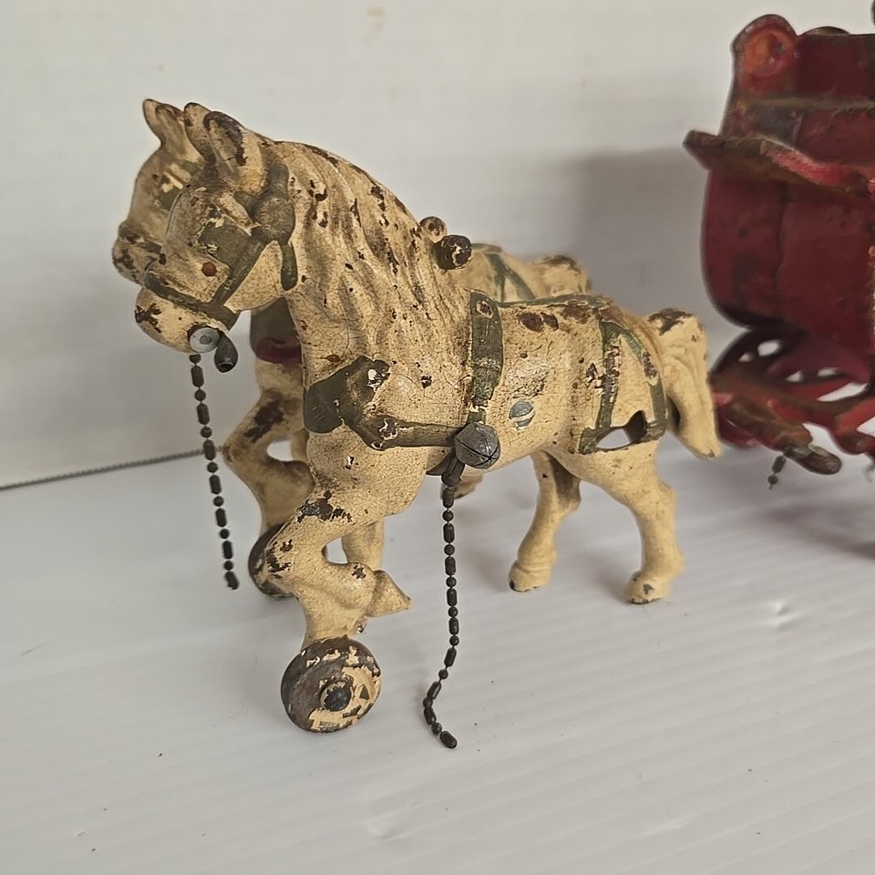Antique Kenton cast iron toy OVERLAND CIRCUS Horsedrawn band wagon 15 ...