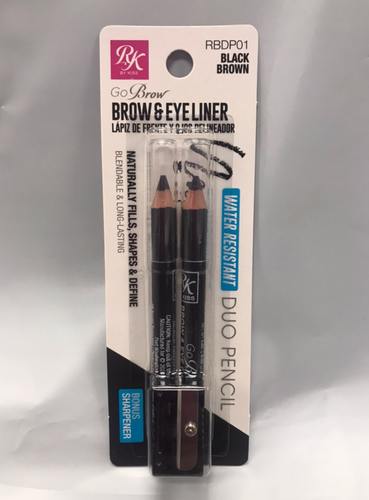 RK BY KISS GO BROW BROW & EYELINER BLACK BROWN RBDP01 WATER RESISTANT ...