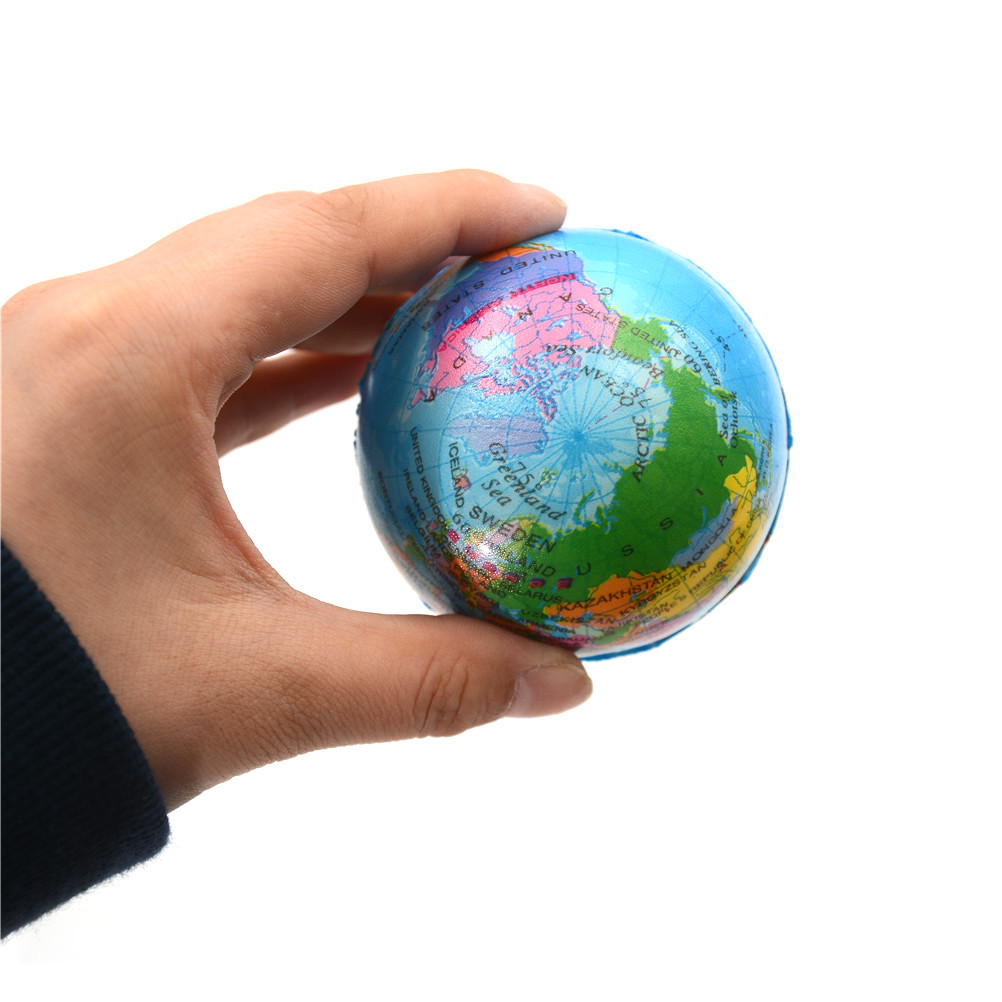 7.6CM Stress Relief World Map Foam Ball TOY Palm Ball Planet Earth Ball ...