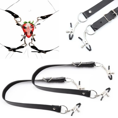 Women Clitoris Clamps Clips Around Thigh Labia Spreader Lips Harness ...