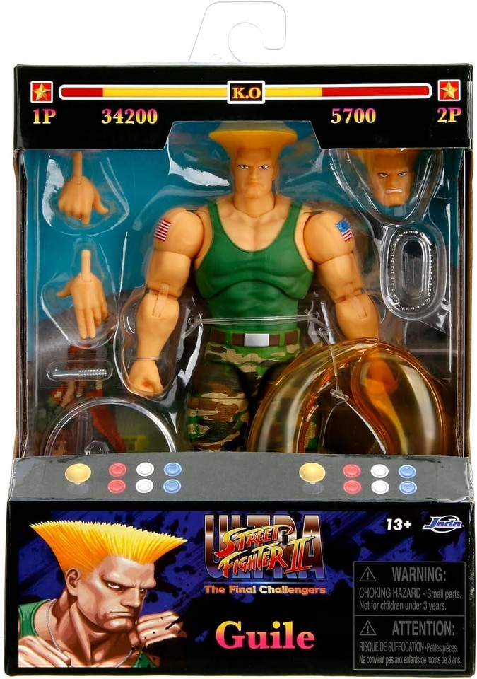 Jada Toys Street Fighter II 6" Guile Action Figure Official Licensed by ...