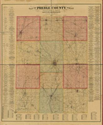 20" x 24" 1887 Map of Preble County, Ohio | eBay
