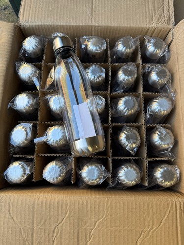700mL Water Bottles Job Lot Wholesale 25 Bottles Clear With Chrome Lids ...