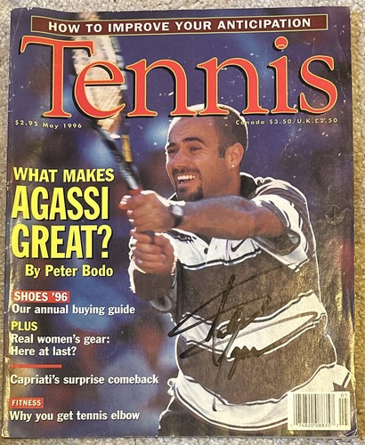 Andre Agassi Vintage Autograph Auto Tennis Magazine COA Wimbledon Hall ...