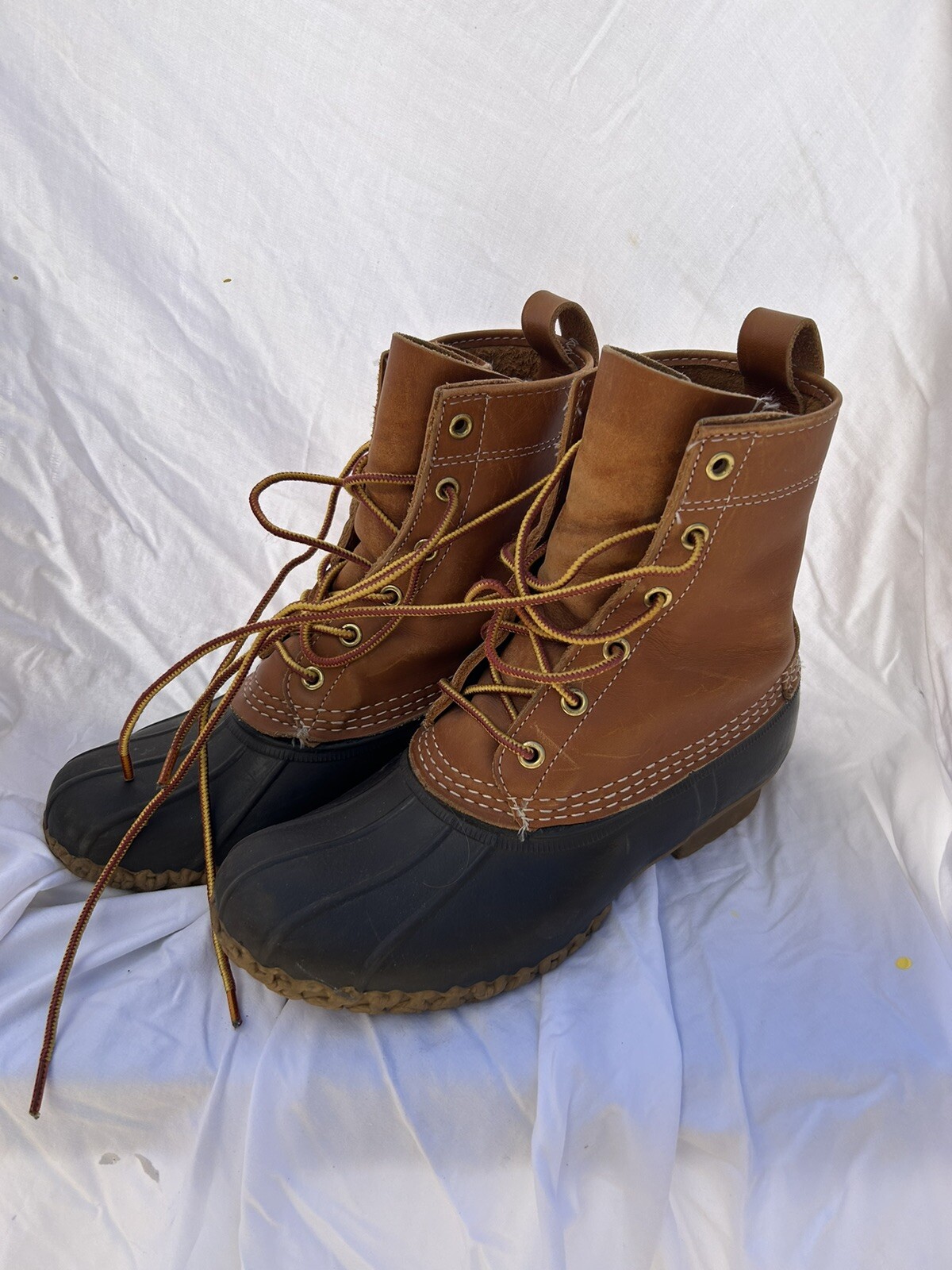 Vintage LL BEAN Women's Brown Leather Uninsulated 6 Inch Duck Bean ...