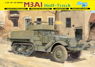 DRAGON 1/35 6332 M3A1 Half-Track (3 in 1) w/Figure/Equipment Model Kit ...