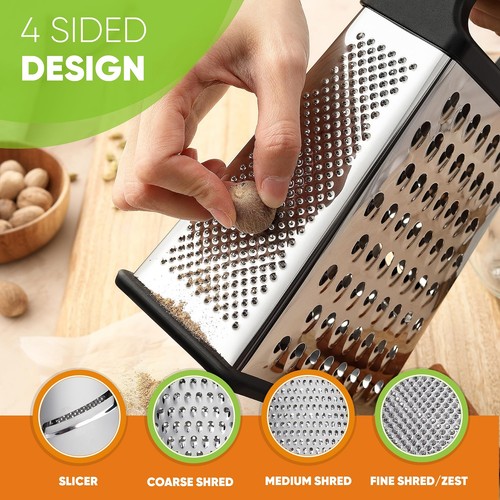 Professional Cheese Grater Stainless Steel Xl Size 4 Sides Box Grater ...