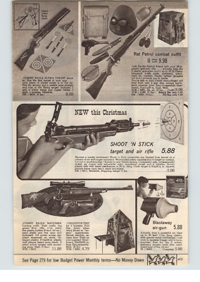 1969 PAPER AD Johnny Eagle Toy Guns Magumba Hunting Flying Targets Rat ...