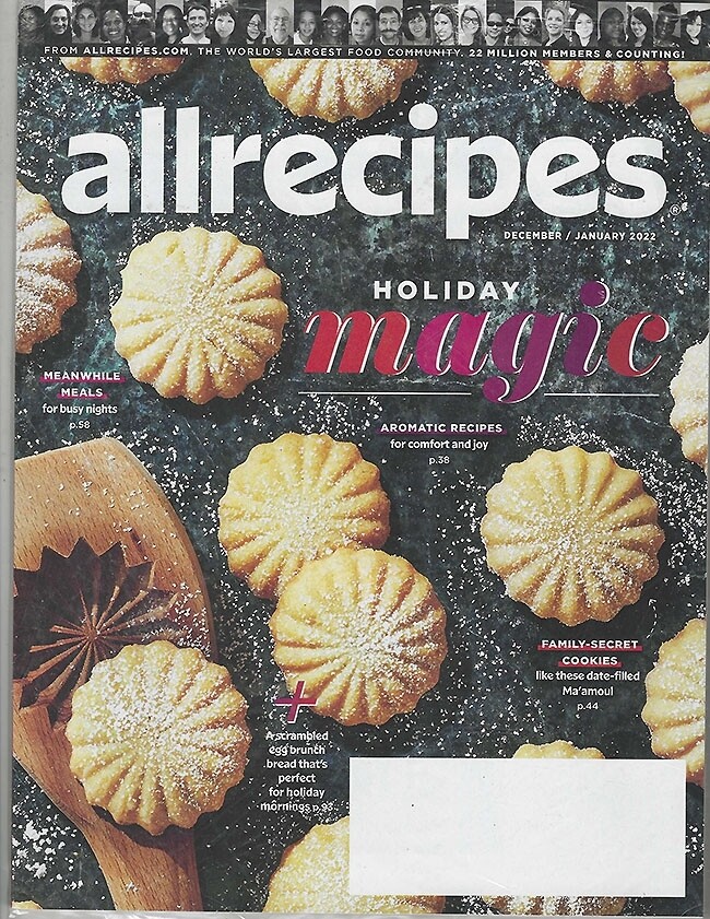 Allrecipes Magazine - Holiday Magic - December-January 2022 | eBay