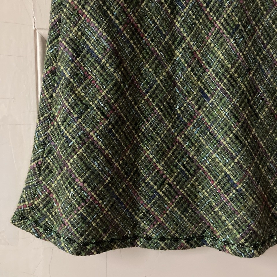 Express Design Studio Green Twill A-Line Bias Cut Midi Skirt Size 6 Y2k ...