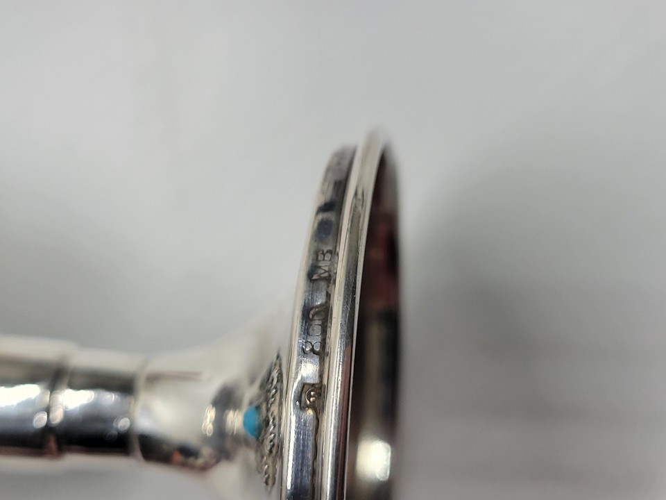 Vintage Israeli 800 Silver Kiddush Cup Turquoise Accents Filigree ...