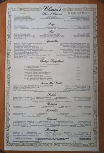 Vintage 70's Legendary Old Hollywood Chasen's Restaurant Saturday ...