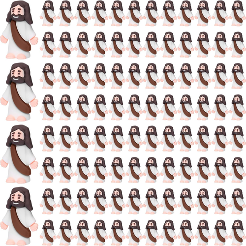 100 Pcs Mini Jesus Figurines Bulk Little Jesus Figures to Hide and Seek ...