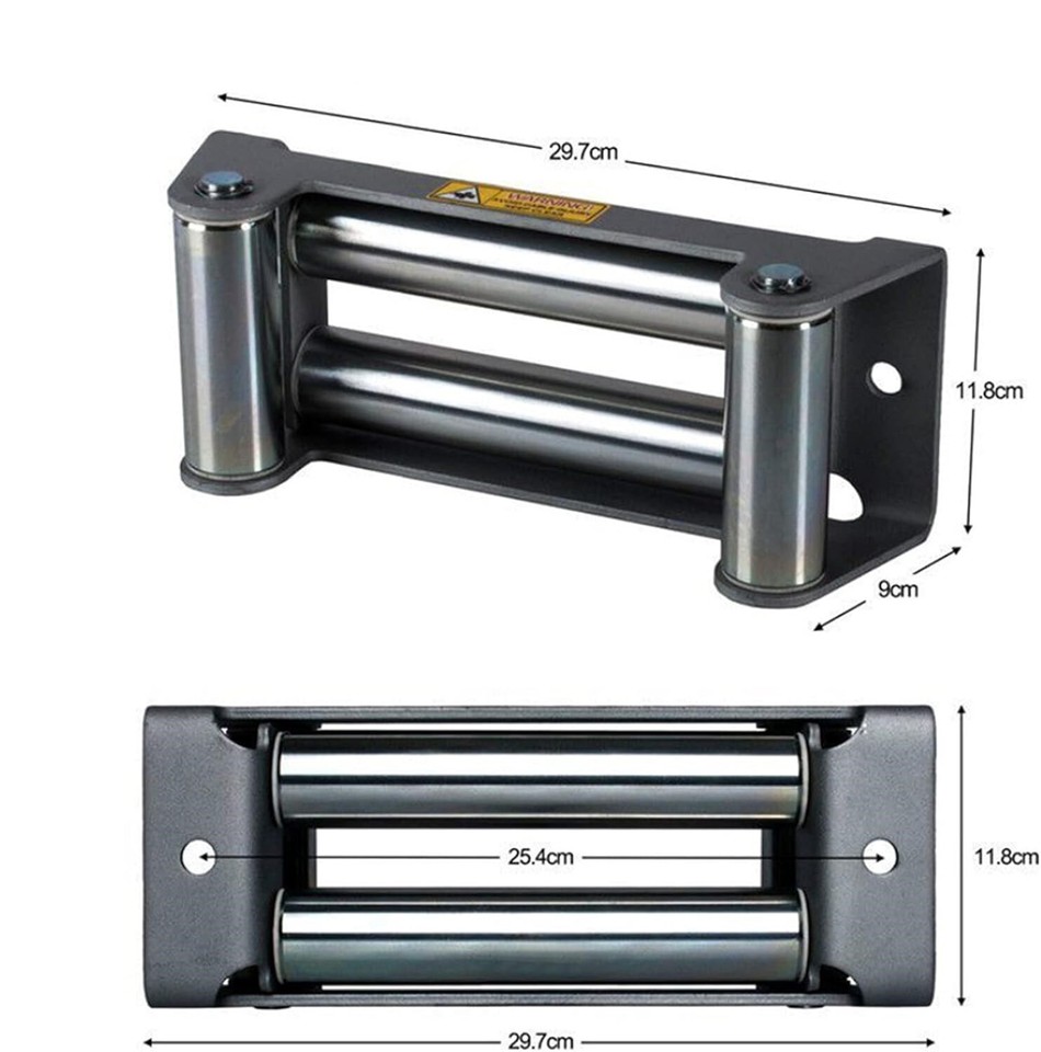10 inch Winch Roller Fairlead 4 Way Universal Mount Cable Guide 8000 ...