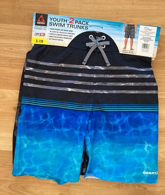 Gerry Youth Boy's 2 Pack UPF 50+ Swim Trunks INSIDE LINER -Size small ...