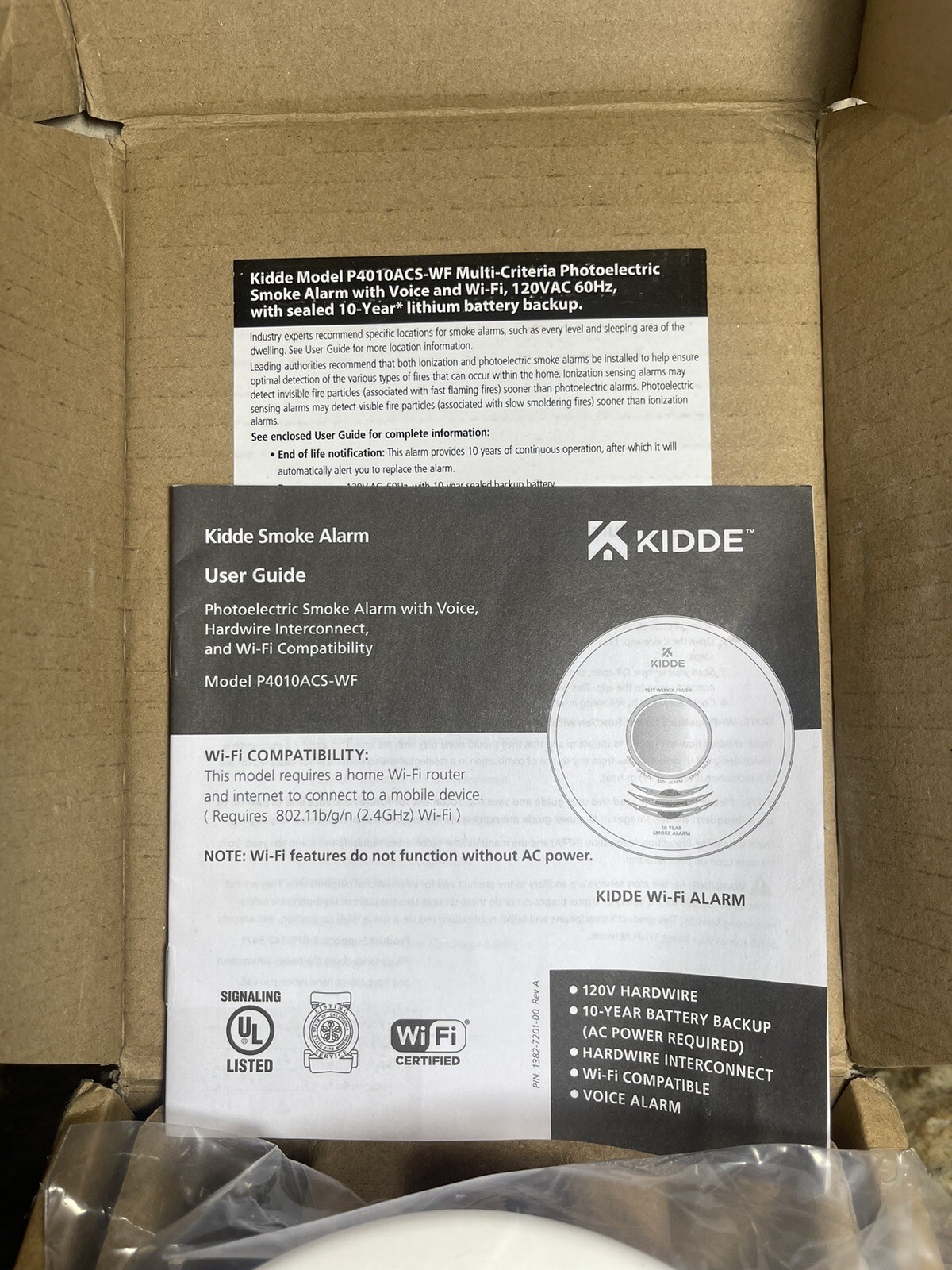 Kidde Smart Photoelectric Smoke Alarm With Voice and WiFi - P4010ACS-WF ...
