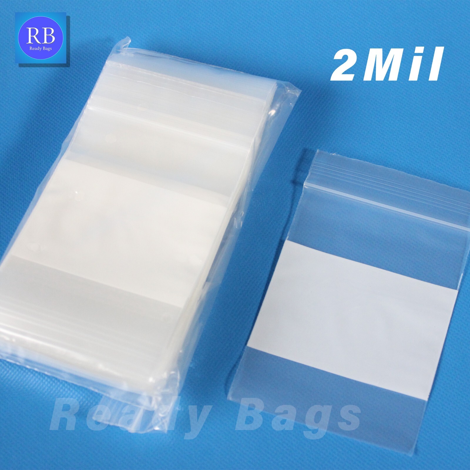 2Mil White Block Top Lock Seal Bags Writable Reclosable Zip Plastic ...